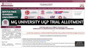 MG University UGP Degree Trial Allotment 2026 - Out @ www.cap.mg